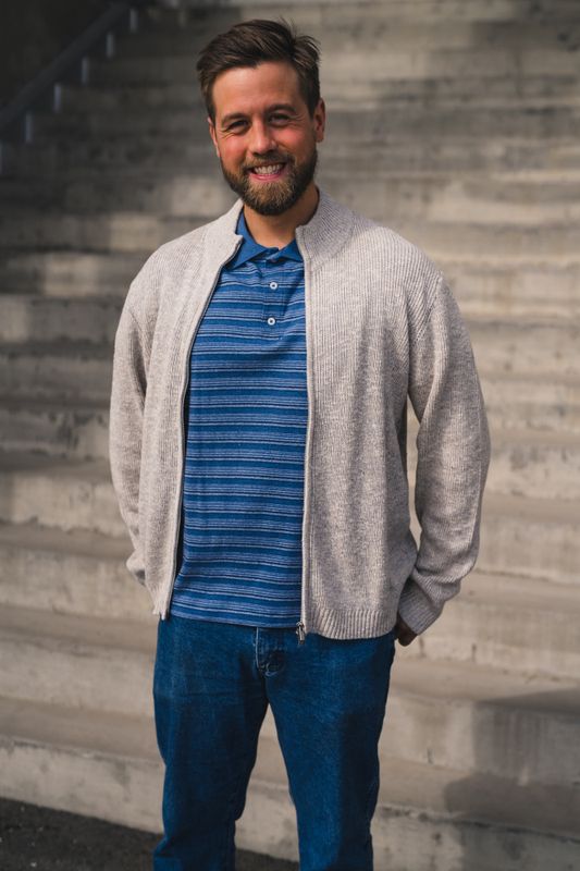 Atlantic Zip Cardigan Blue Mix - Vakre Vene